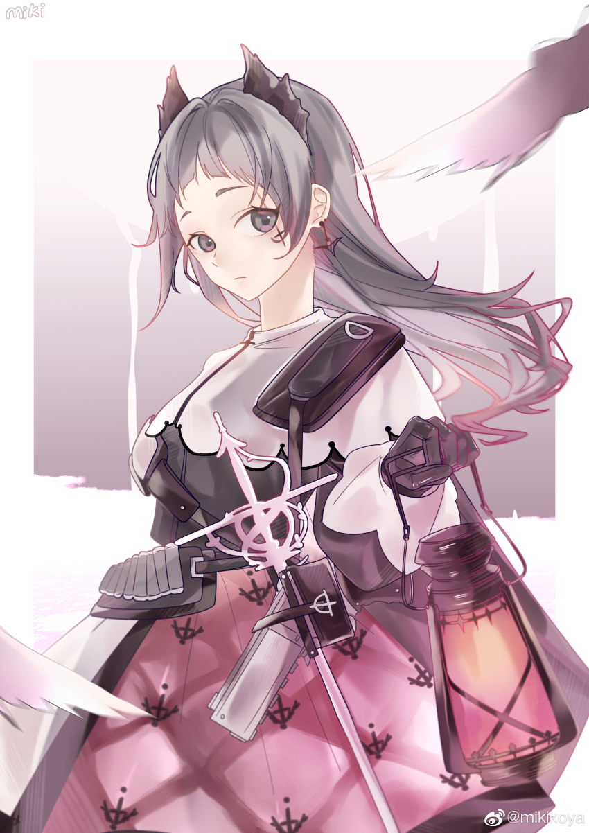 Safebooru - 1girl absurdres arknights black dress black gloves chinese commentary closed mouth ...