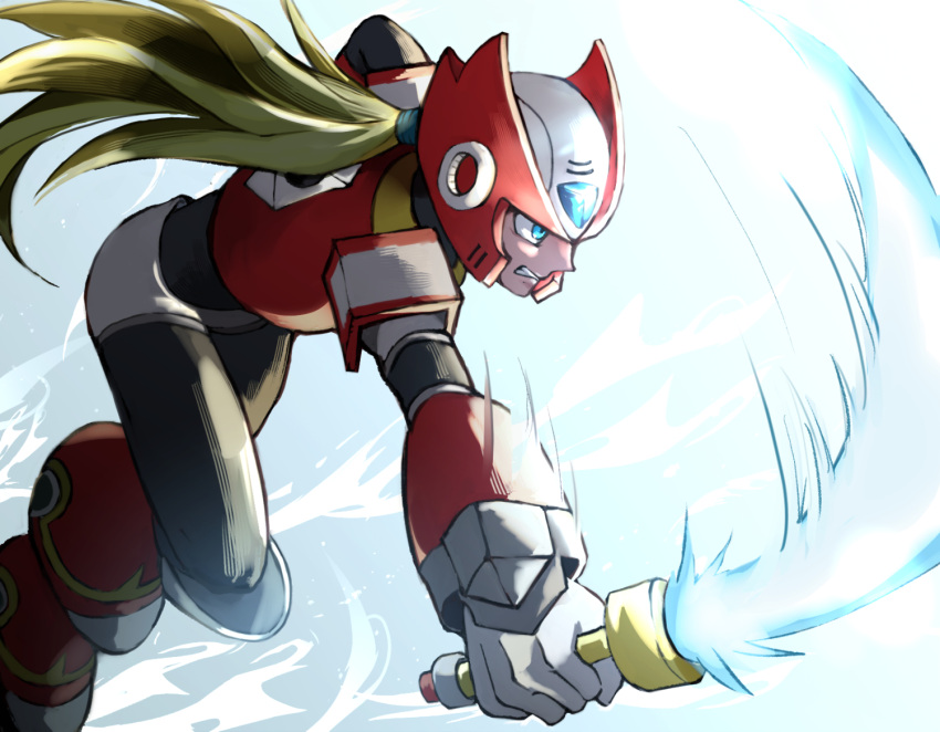 Safebooru - 1boy armor attack blonde hair blue eyes clenched teeth ...
