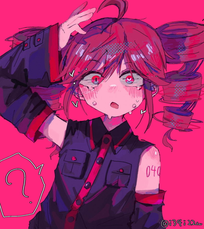 Safebooru - 1girl ? ahoge black sleeves breast pocket crying crying ...