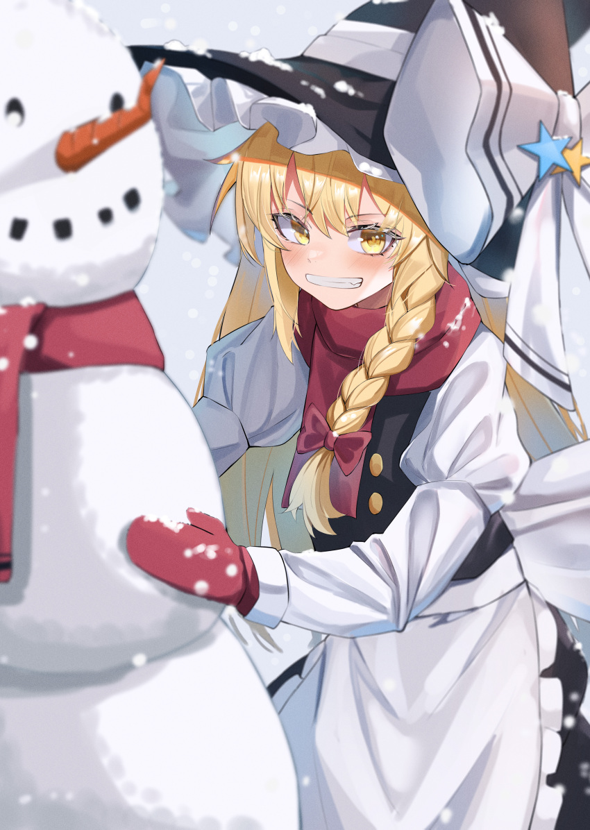 Safebooru - 1girl absurdres apron bai shiro@ blonde hair blush bow braid carrot chinese ...