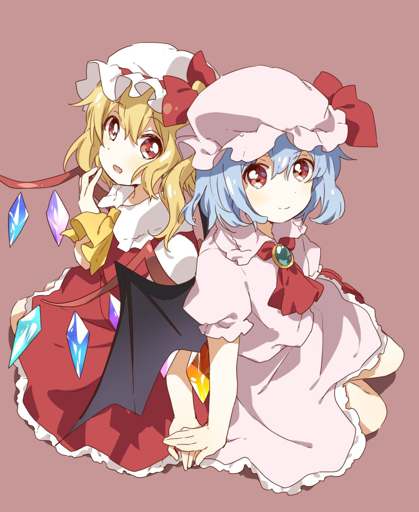 Safebooru - ascot bat wings blonde hair blue hair crystal wings flandre scarlet highres looking ...