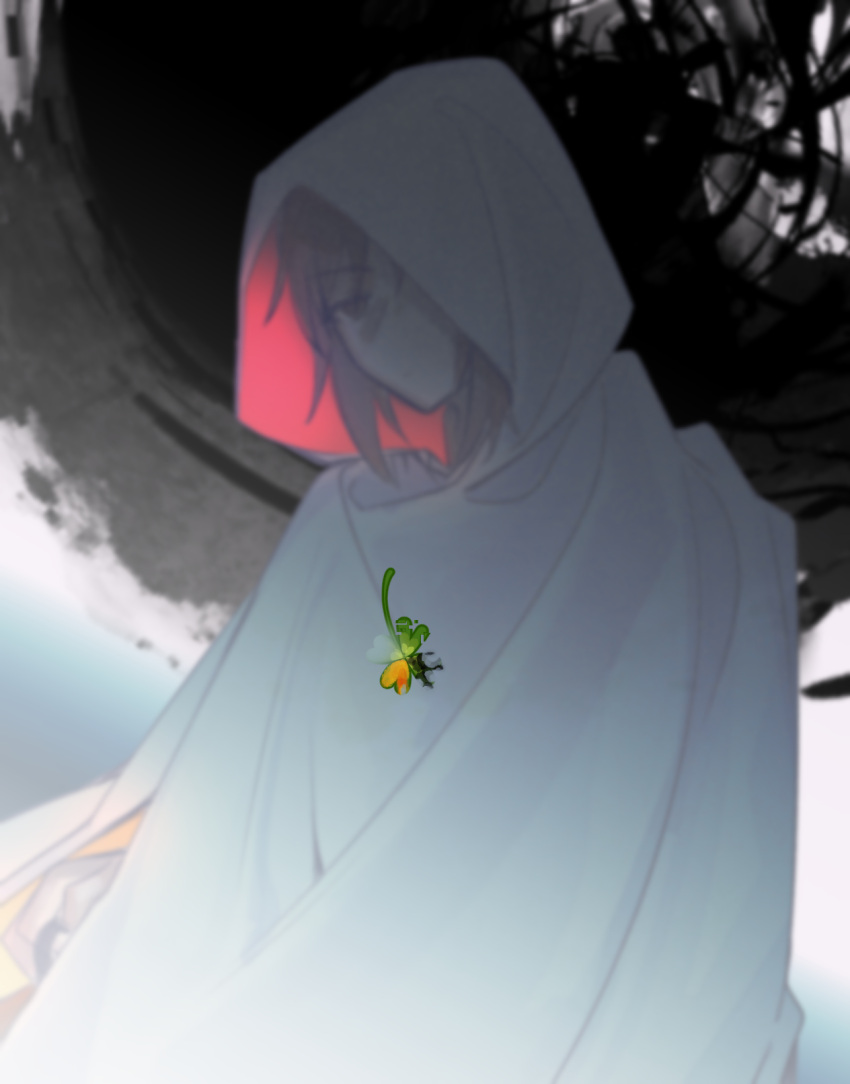 Safebooru - 1boy blurry brown hair cloak closed mouth clover ...
