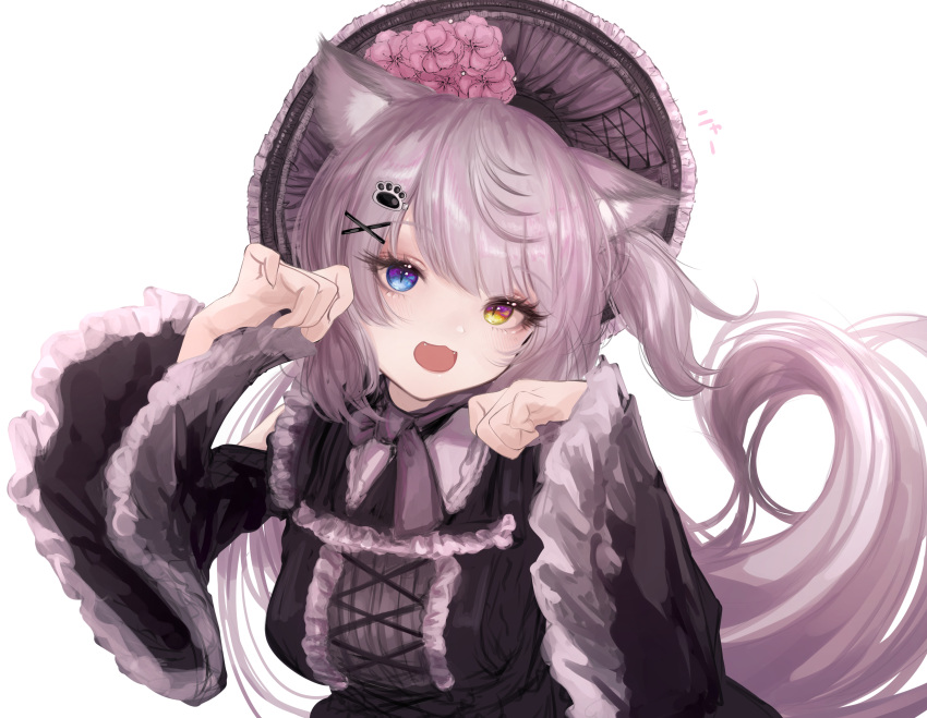 Safebooru - 1girl absurdres black dress black hat blue eyes breasts ...