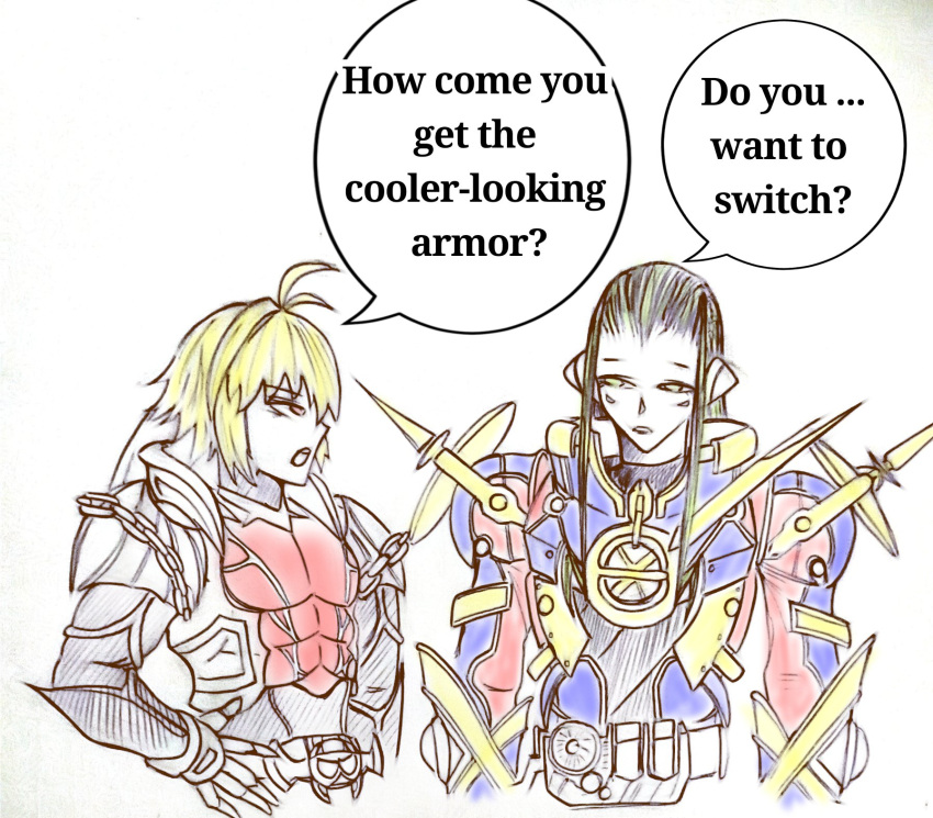 Safebooru - 2girls ahoge alien antenna hair arcueid brunestud armor ...