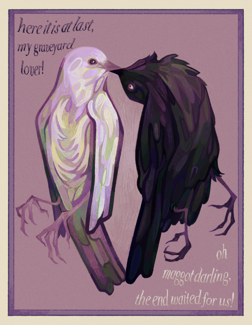 Safebooru - 2others animal animal focus bird black bird black feathers border brown border dead ...