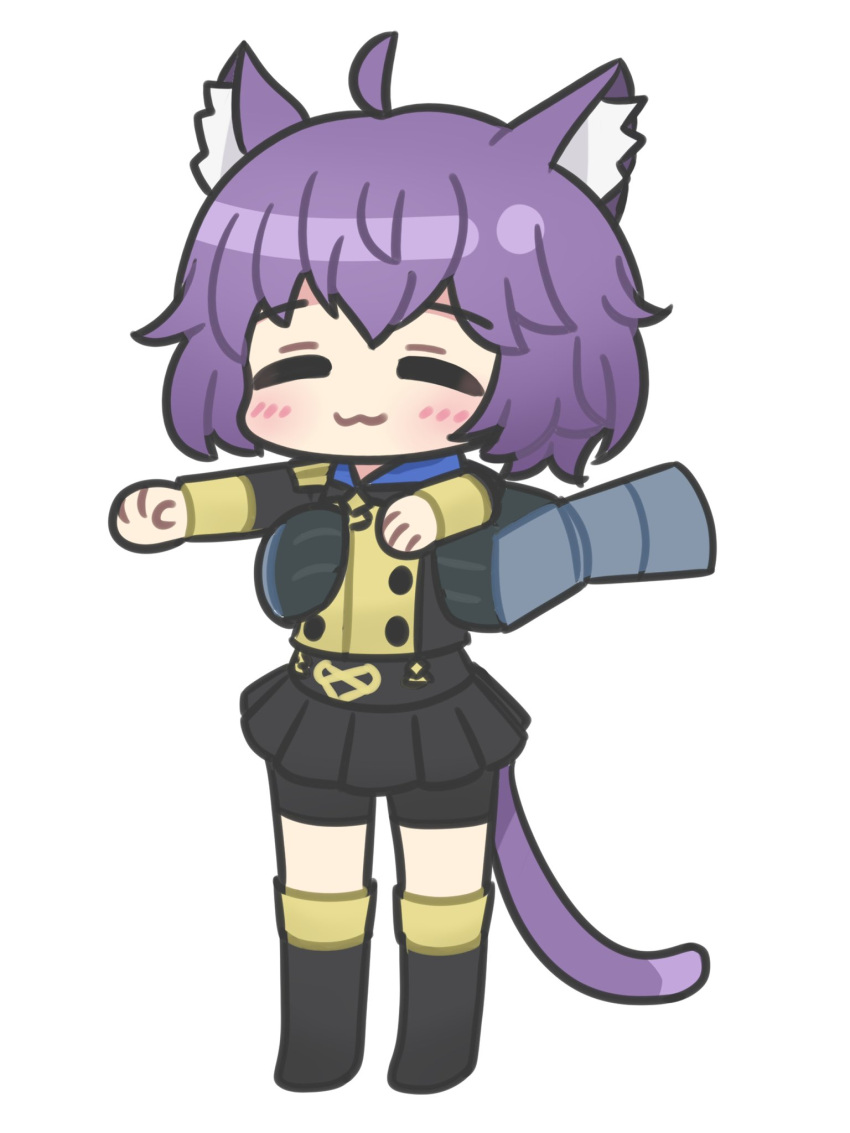 Safebooru - 1boy 1girl :3 animal ears bernadetta von varley bike shorts ...