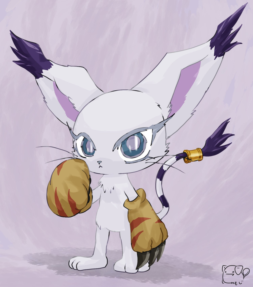 Safebooru - animal hands black eyes body fur cat digimon digimon ...