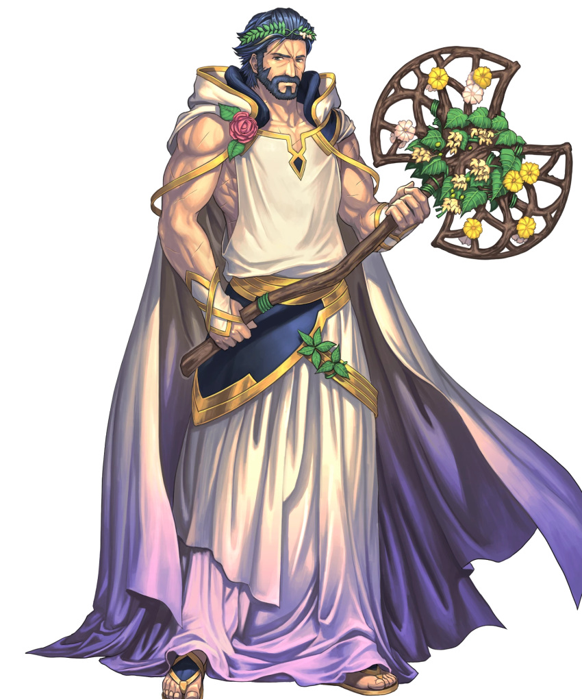 Safebooru - 1boy axe beard blue hair cape facial hair fire emblem fire ...