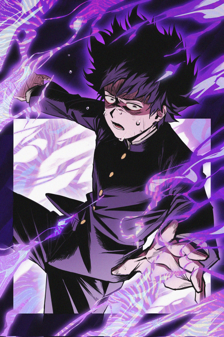 Safebooru - 1boy black eyes black hair chachaislong gakuran highres ...