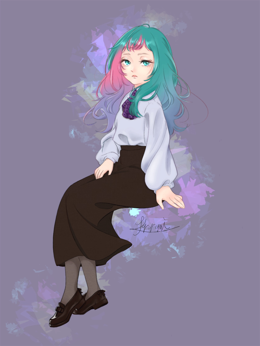 Safebooru - 1girl absurdres aged down ascot black footwear black pantyhose black skirt closed ...