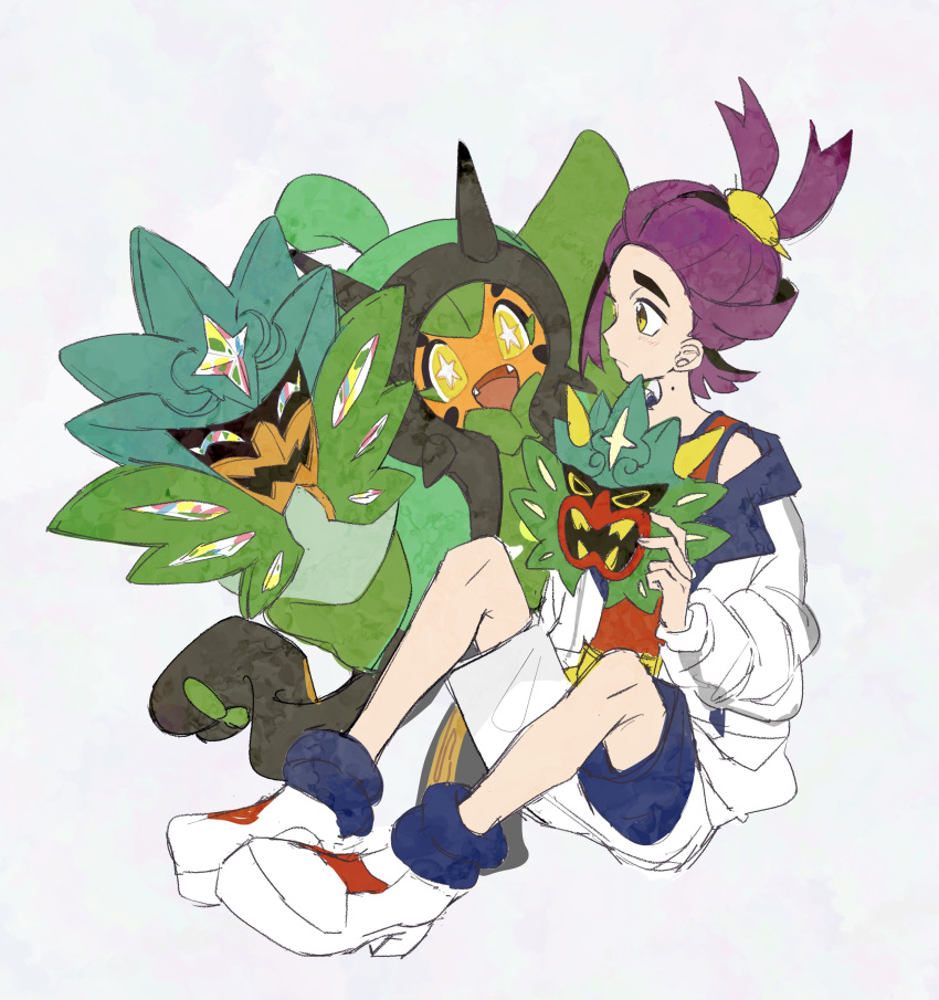 Safebooru - 1boy absurdres amenonoco black hair closed mouth fangs grey ...