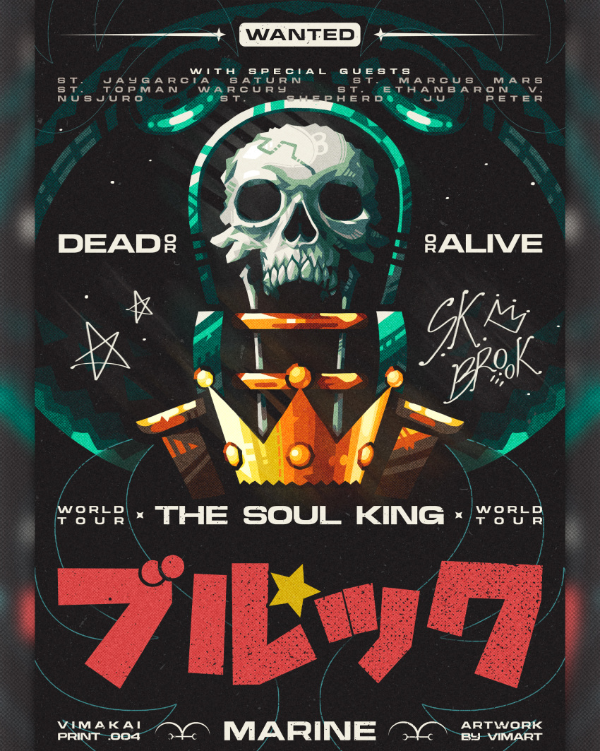 Safebooru - 1boy absurdres afro artist name black hair brook (one piece) character name ...