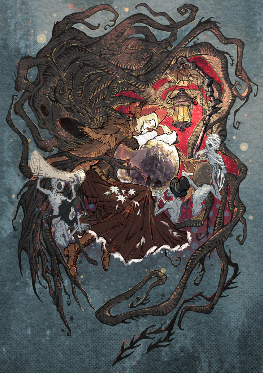 Safebooru - 1girl absurdres black hat bloodborne brown footwear brown skirt chinese commentary ...