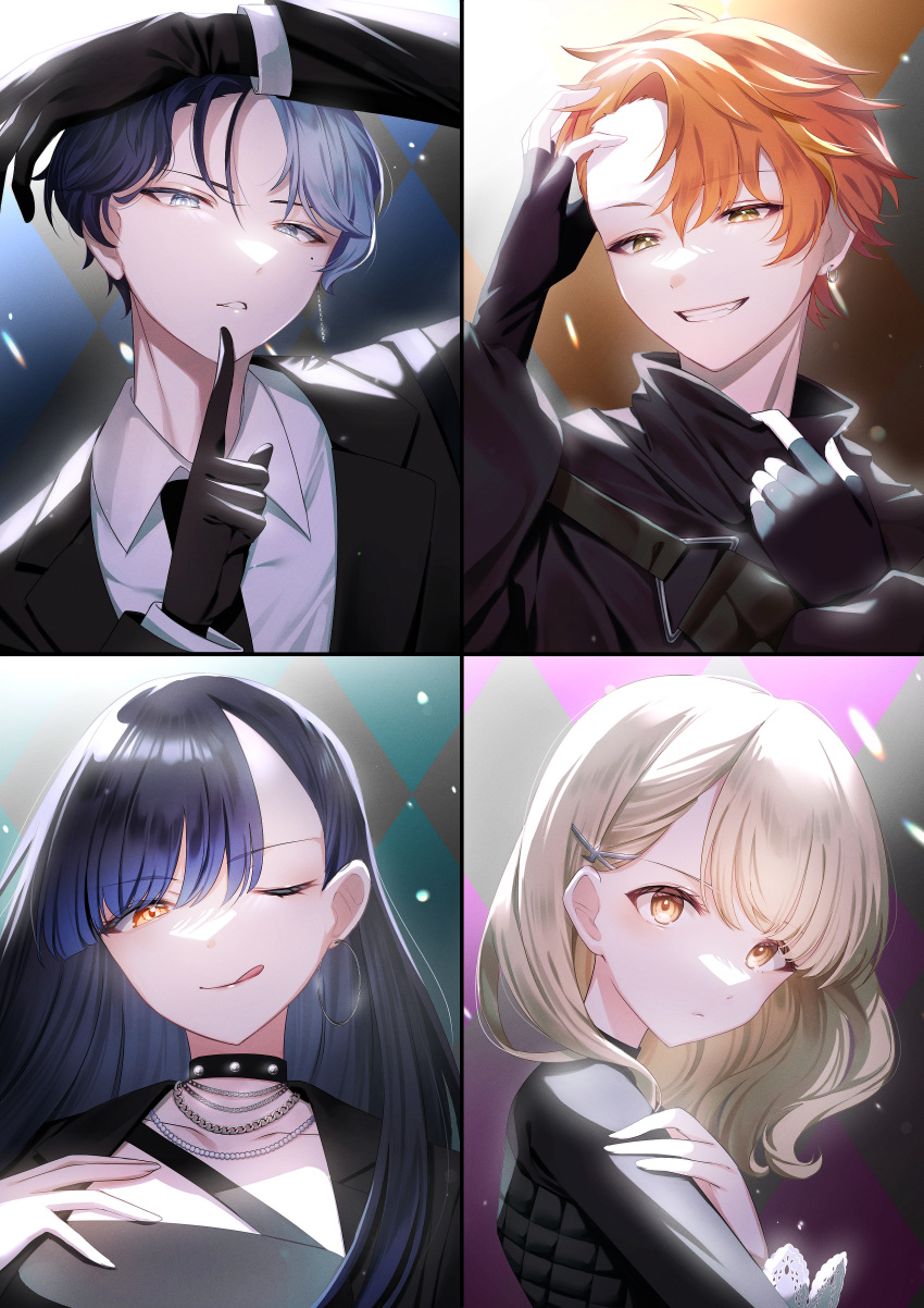 Safebooru - 2boys 2girls absurdres aoyagi touya azusawa kohane black hair blonde hair blue eyes ...