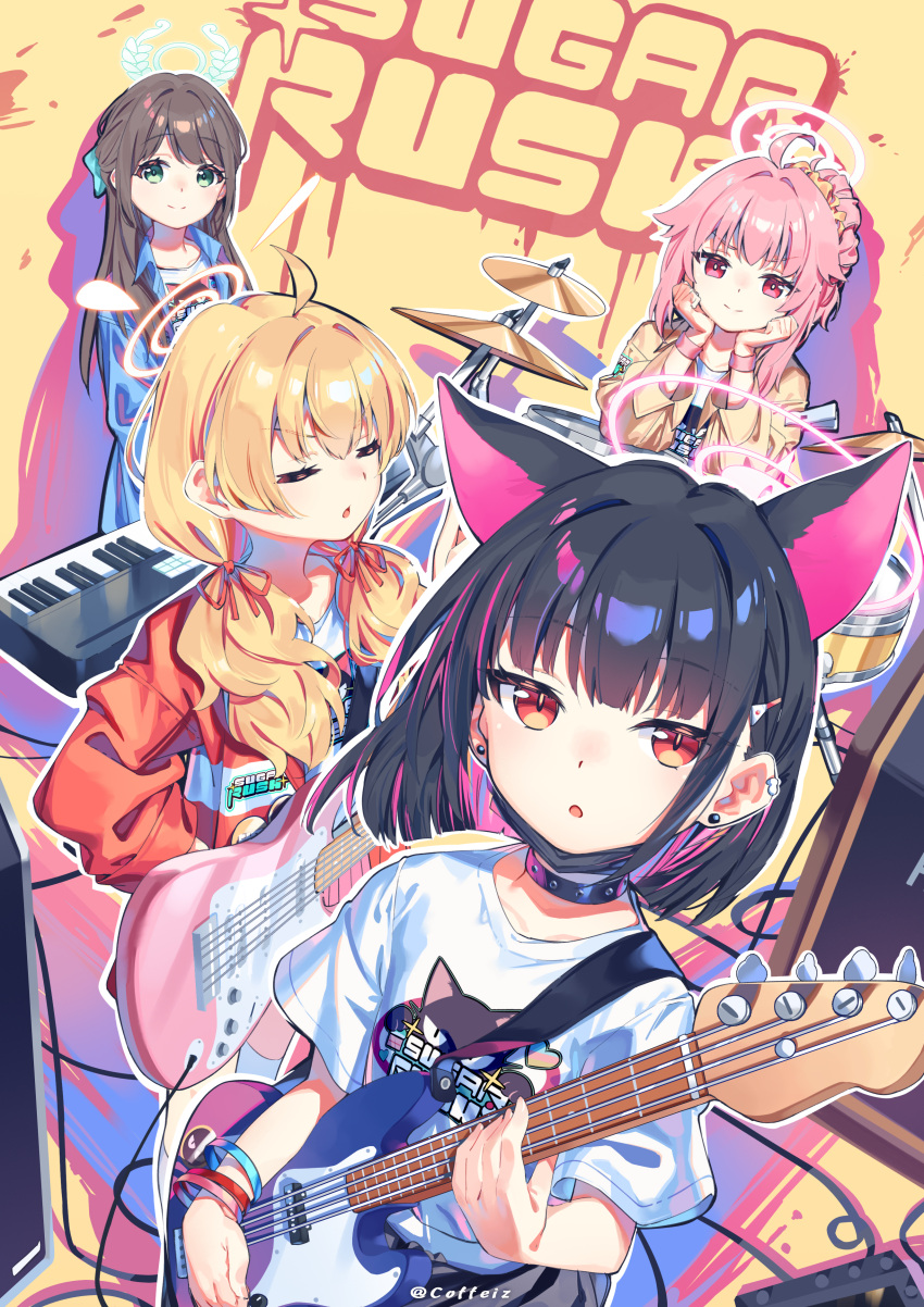 Safebooru - 4girls absurdres after-school sweets club (blue archive) airi (band) (blue archive ...