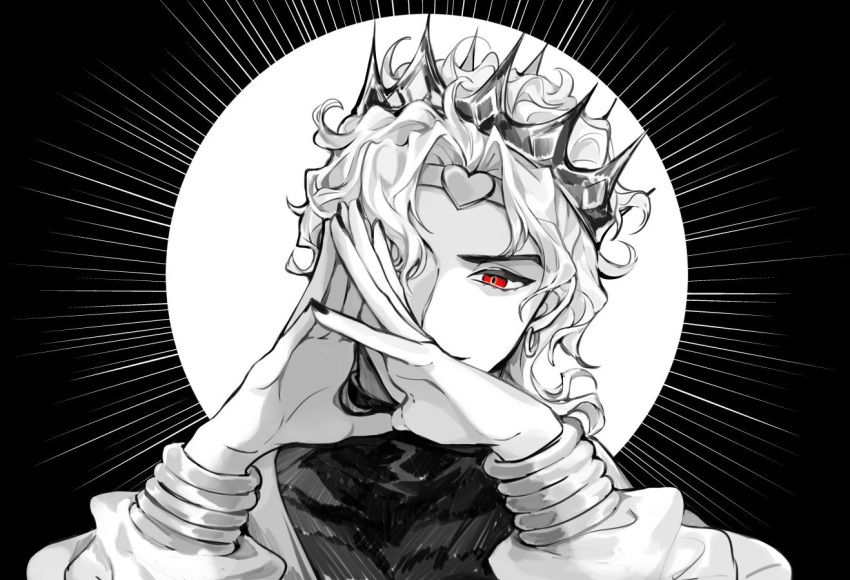 Safebooru - 1boy bishounen black background commentary request crown ...