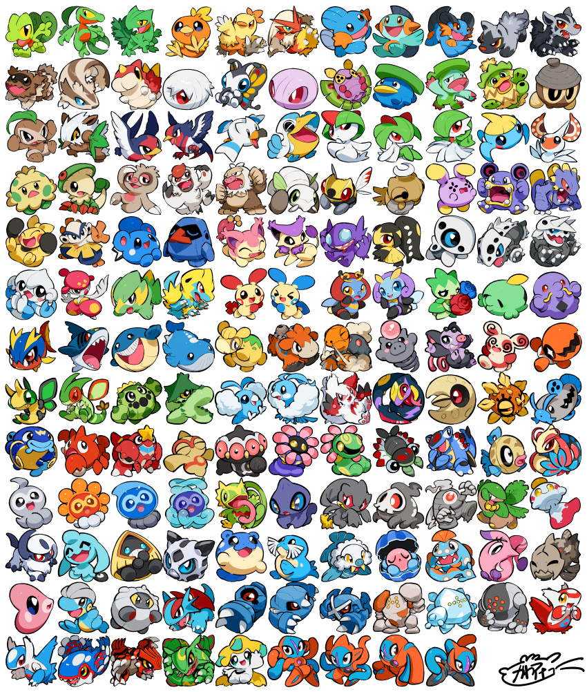 Safebooru - 3girls 6+others @ @ absol absurdres aggron altaria anorith ...