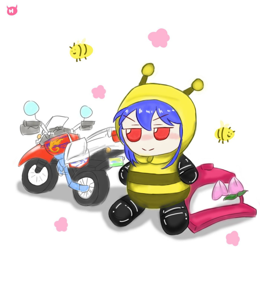 Safebooru - 1girl arthropod girl bee bee girl blue hair bug food fruit ...