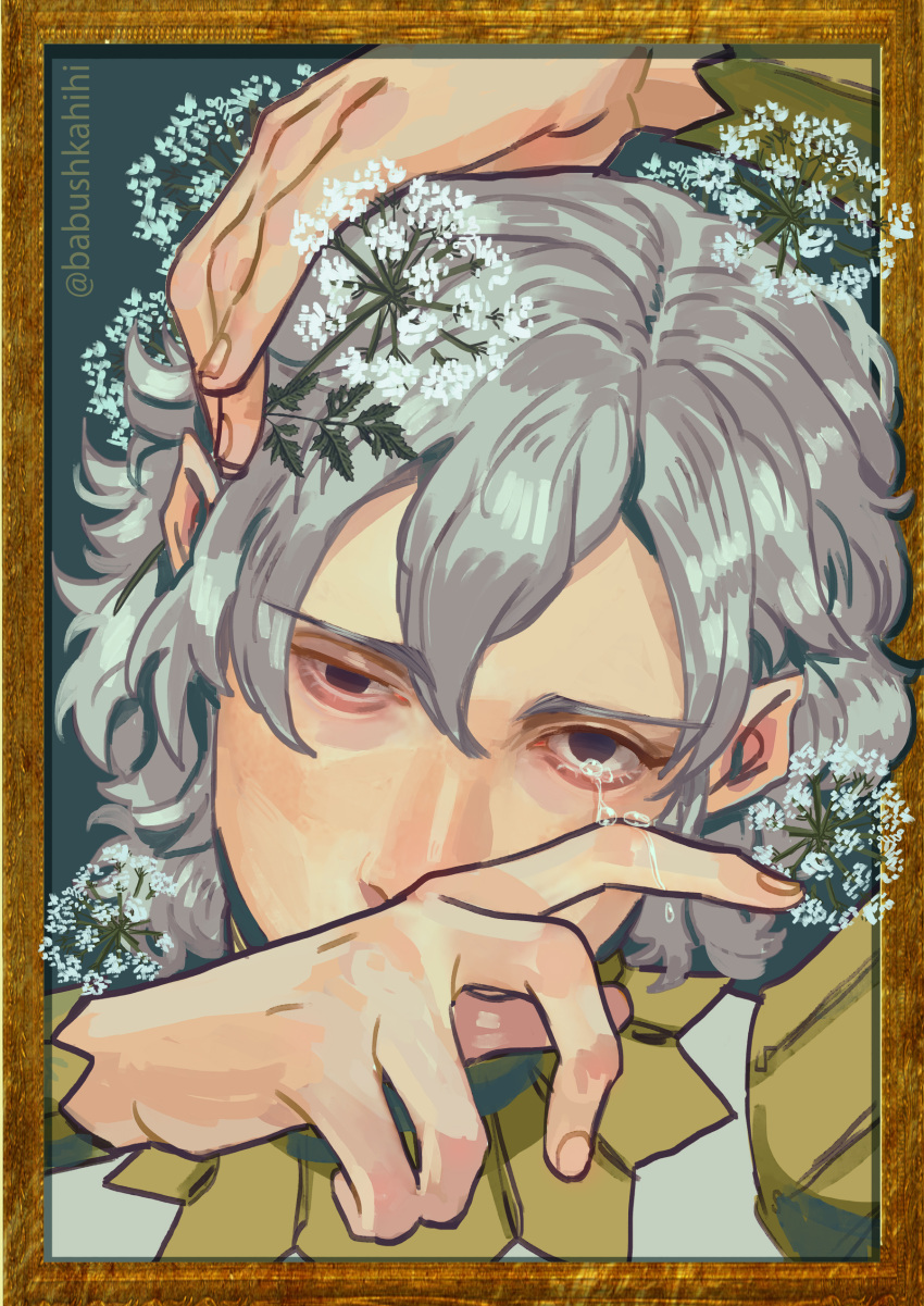 Safebooru - 1boy absurdres babu (babushkahihi) bags under eyes black eyes crying dungeon meshi ...