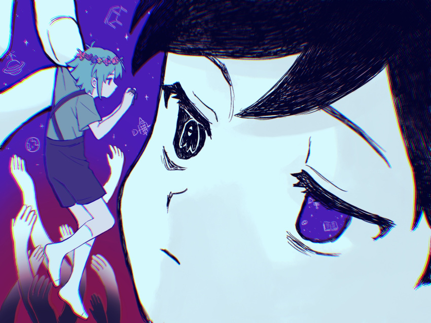 Safebooru - 2boys antenna hair aqua hair basil (headspace) (omori ...