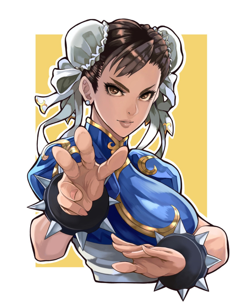 Safebooru - 1girl bracelet chinese clothes chun-li double bun earrings ...