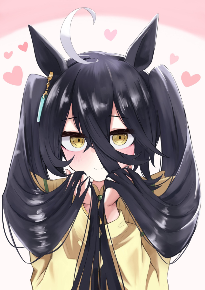 Safebooru - 1girl ahoge alternate hairstyle black hair book-16key earrings hair between eyes ...