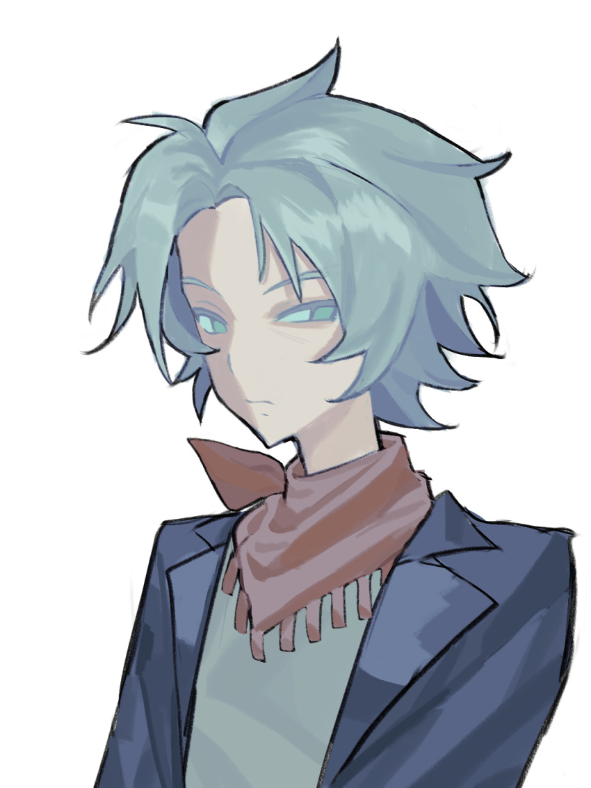 Safebooru - 1boy bandana black jacket classicaloid closed mouth colored eyelashes green eyes ...