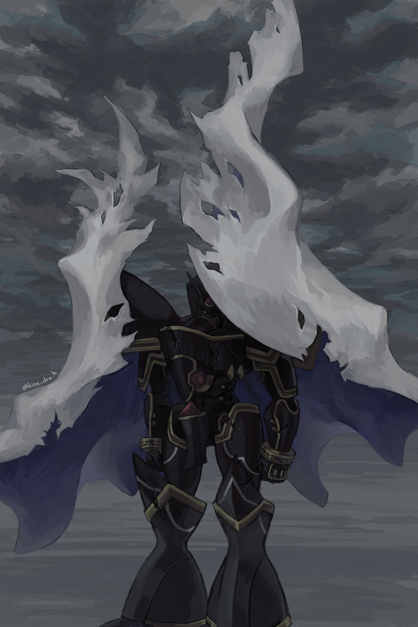 Safebooru - alphamon armor arms at sides black armor black helmet ...