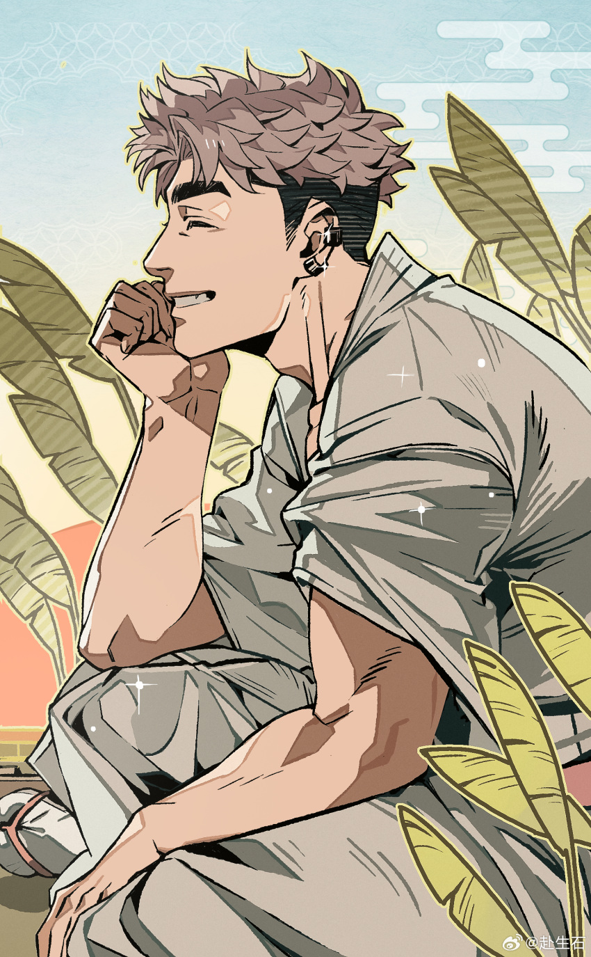 Safebooru - 1boy absurdres alternate costume bannriishi character request cowboy shot egasumi ...