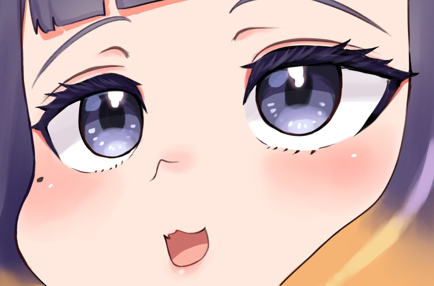 Safebooru - 1girl :d absurdres black hair blunt bangs blush chestnut ...