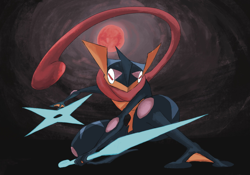 Safebooru - blue skin colored skin dark background frog full body full ...