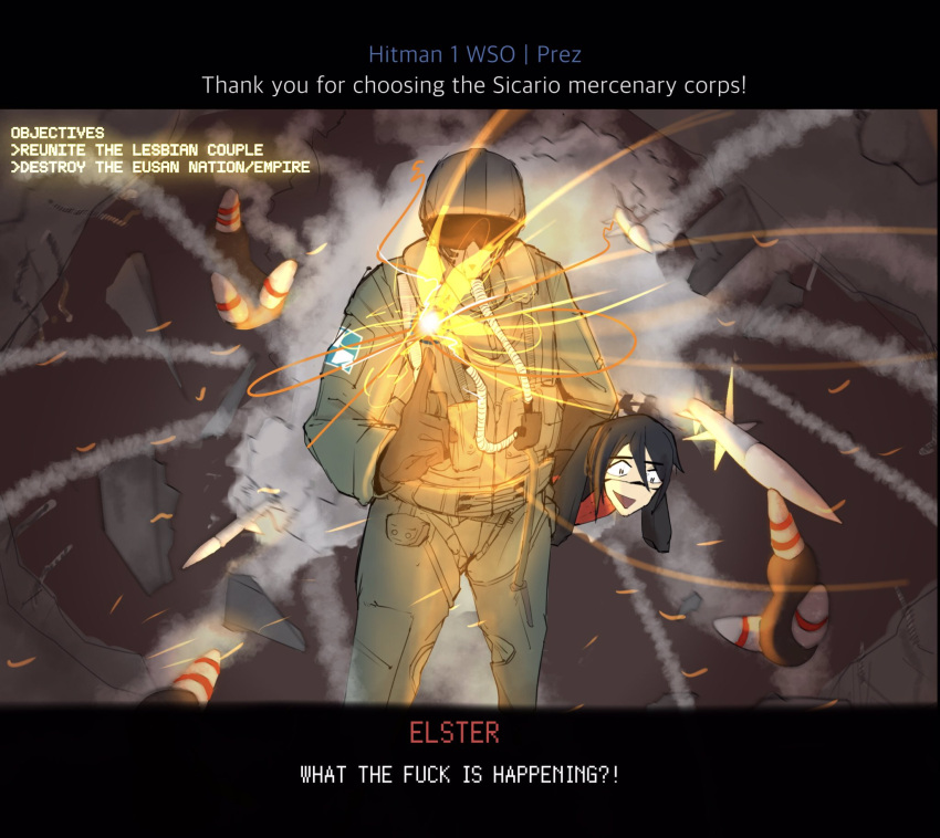 Safebooru - 1boy android black hair carrying carrying under arm ...