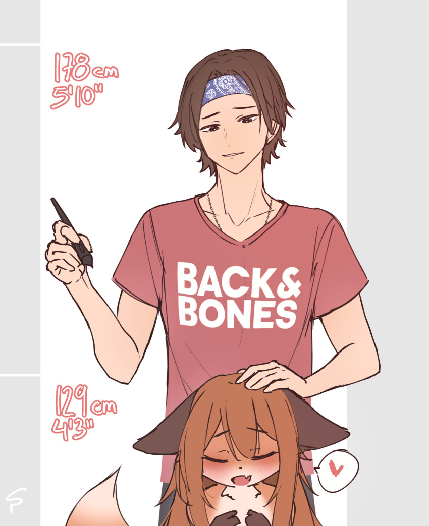 Safebooru - animal ears artist self-insert blue headband blush brown ...