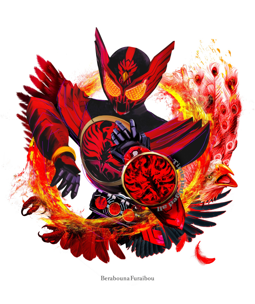 Safebooru - 1boy absurdres armor bird black bodysuit bodysuit feathers ...