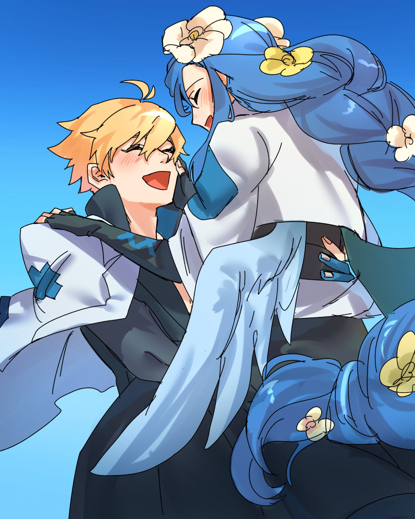 Safebooru - 1boy 1girl absurdres blonde hair blush couple dizzy (guilty ...