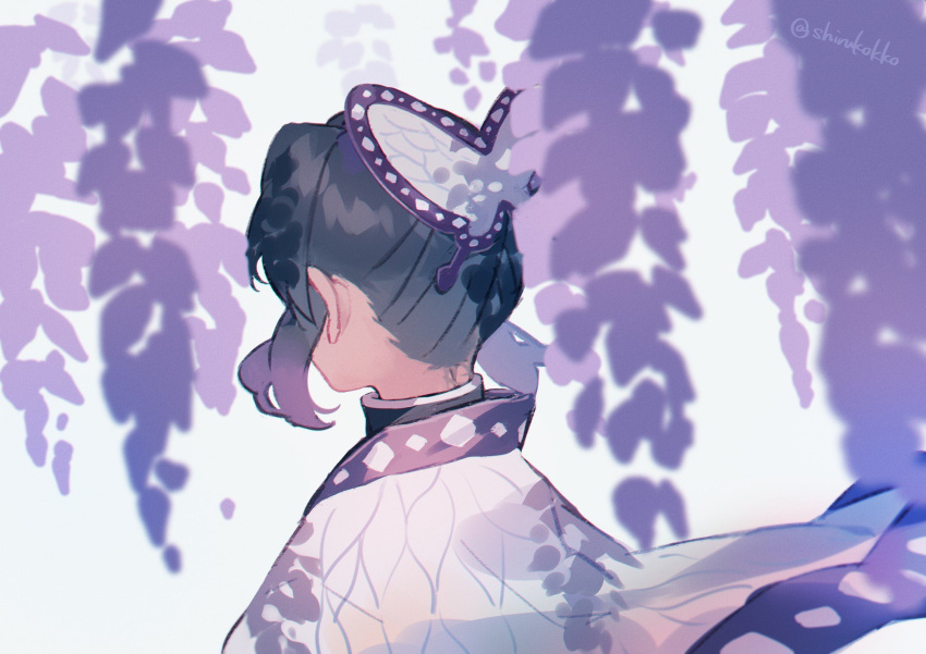 Safebooru - 1girl animal print black hair breasts bug butterfly butterfly hair ornament ...