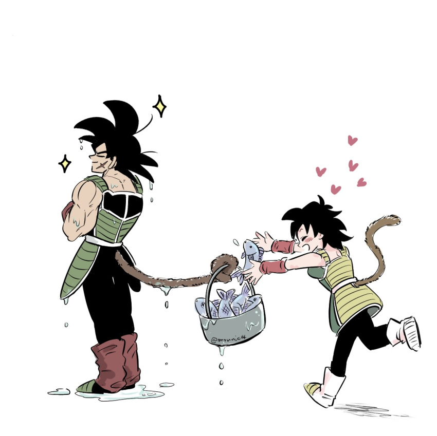Safebooru - 1boy 1girl armor bardock black hair blush commentary ...