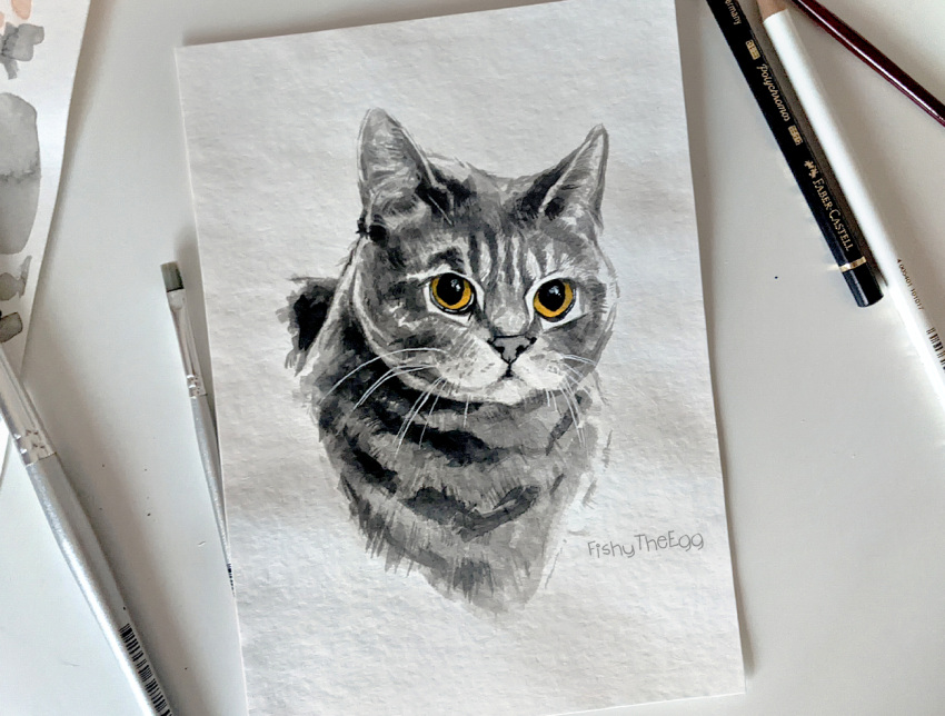 Safebooru - animal animal focus artist name cat commentary commission ...