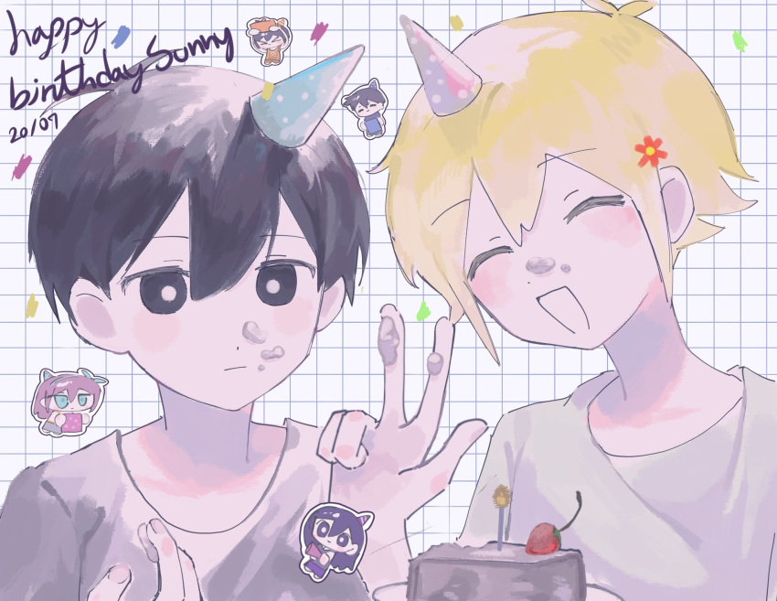 Safebooru - 2girls 4boys alternate costume aubrey (faraway) (omori ...