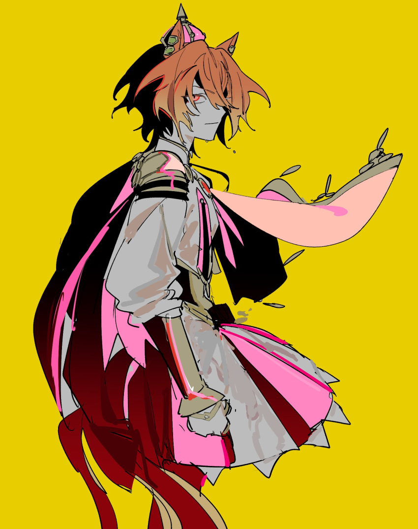 Safebooru - 1girl animal ears cape clenched hand closed mouth crown ...