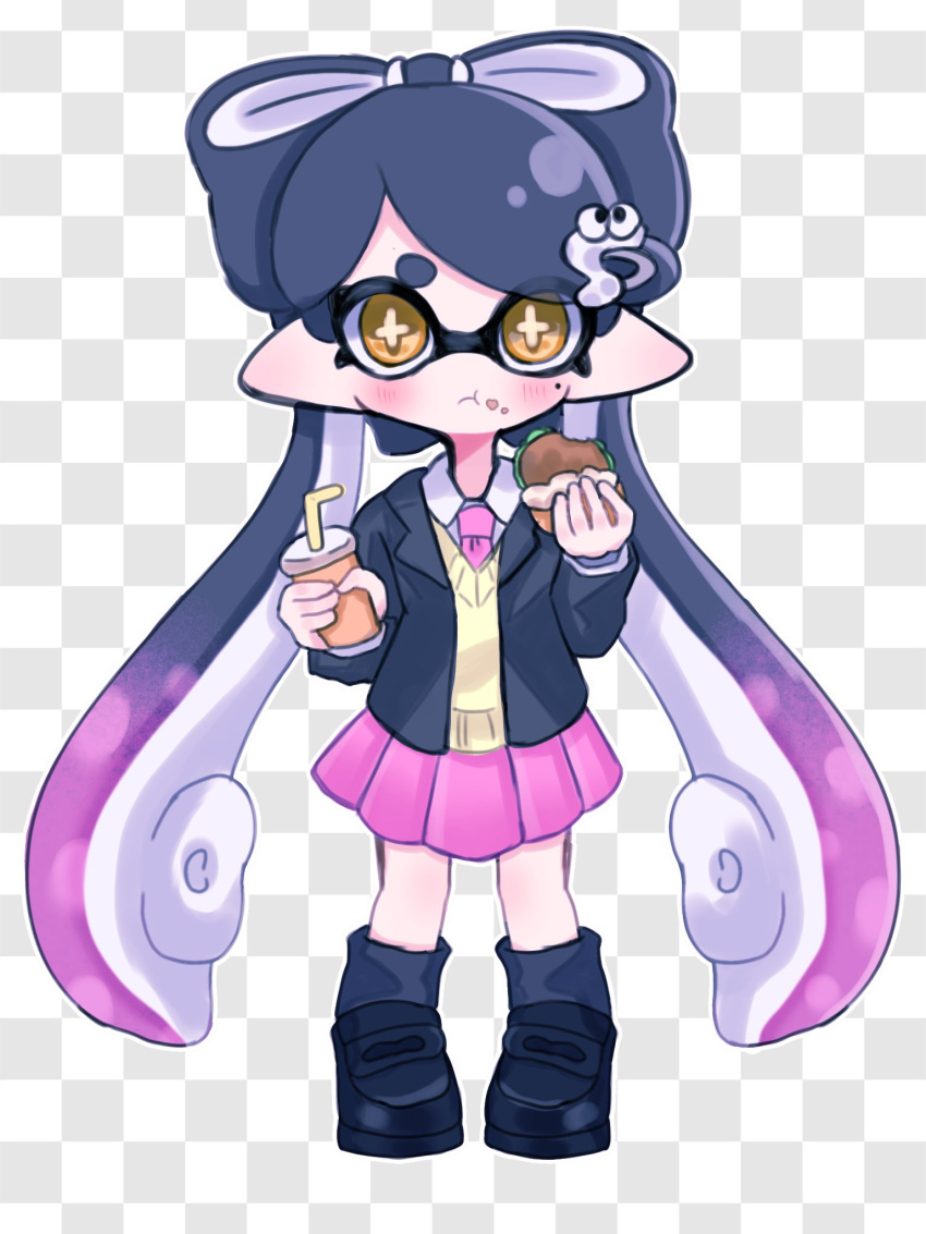 Safebooru - 1girl black footwear black hair black jacket black socks ...