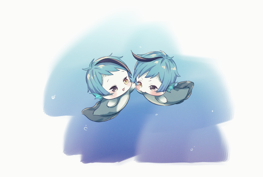 Safebooru - 2boys aged down blue background blue hair brown eyes eel ...
