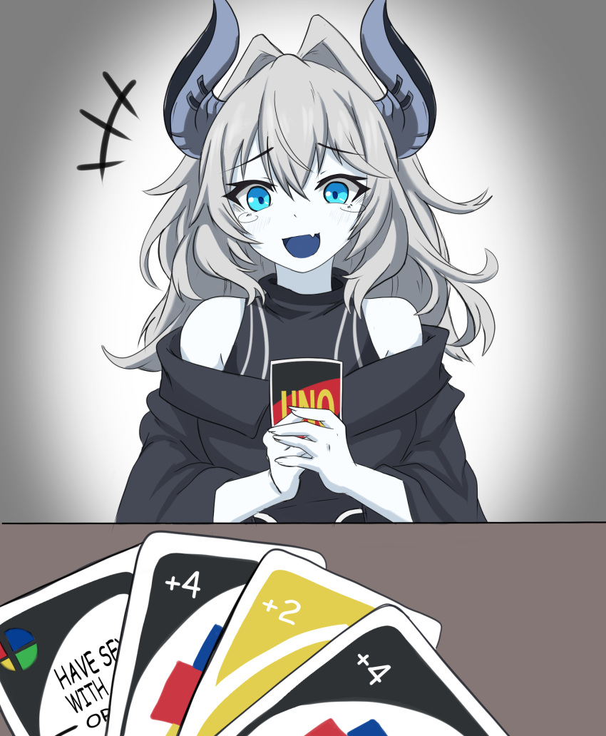 Safebooru - 1girl 1other :d azur lane bare shoulders black coat blue eyes blush breasts coat ...