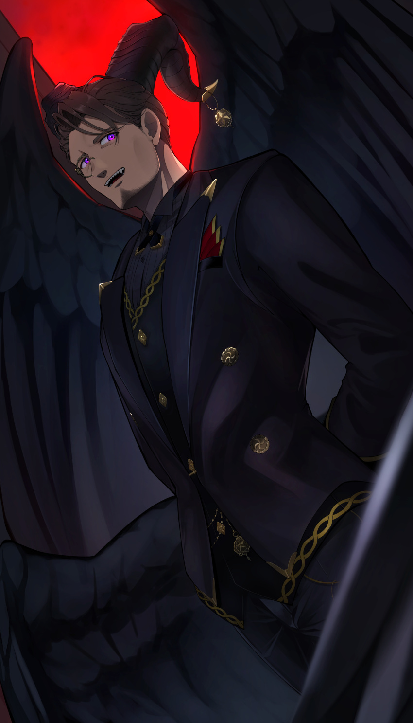 Safebooru - 1boy absurdres beard belmond banderas black hair black jacket black pants black vest ...