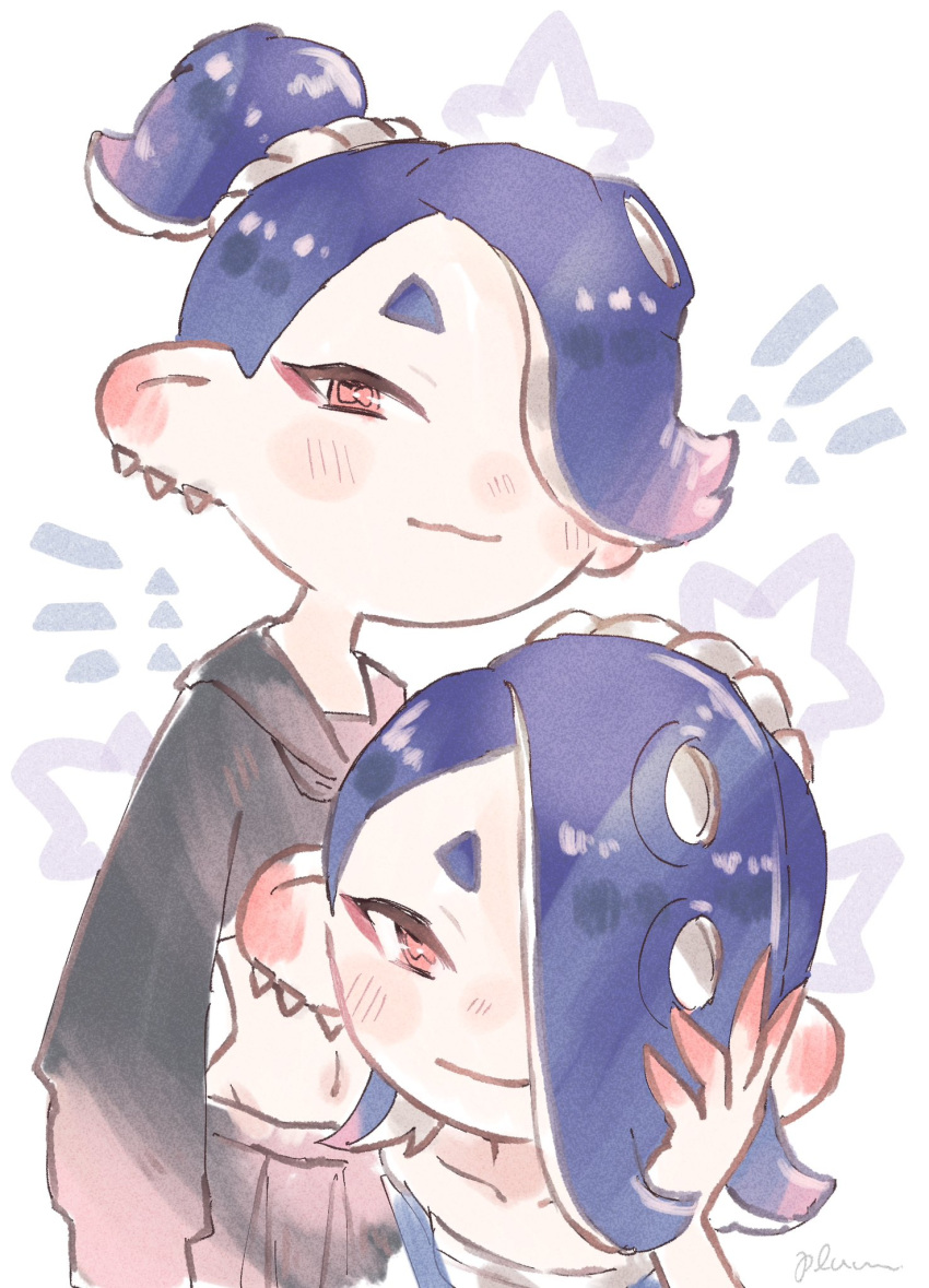 Safebooru - 2girls artist name asymmetrical hair black serafuku black ...