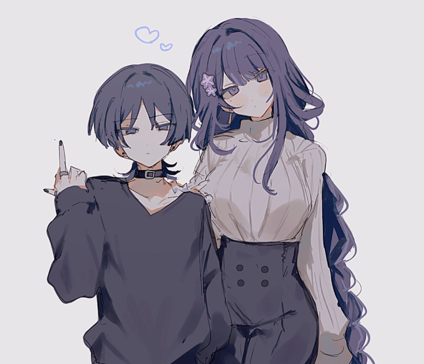 Safebooru - 1boy 1girl alternate costume black collar black eyes black ...