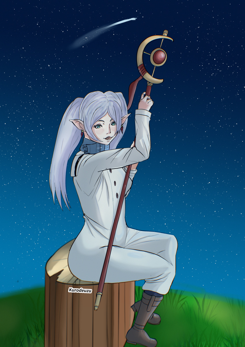 Safebooru - absurdres capelet cosplay elf frieren frieren (cosplay ...