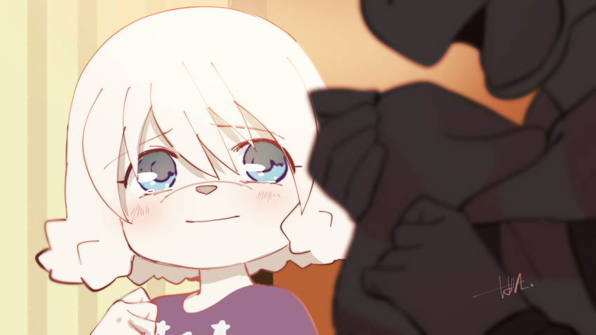 Safebooru - 1boy 1girl animal nose baba atsuya batta1107 blue eyes ...