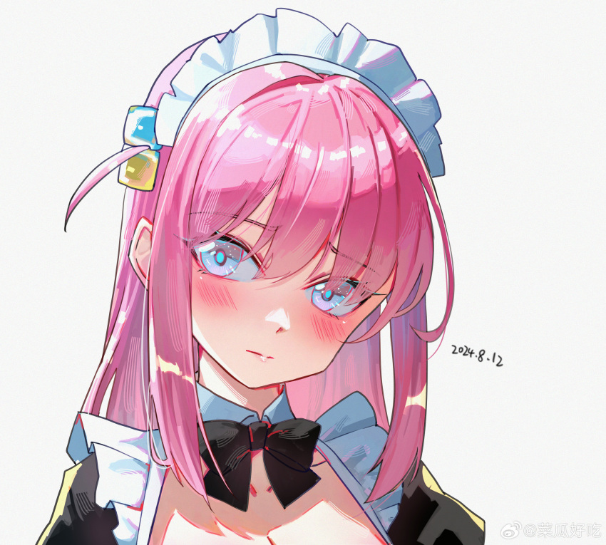 Safebooru - 1girl absurdres alternate costume artist name averting eyes banhuaaidie black bow ...