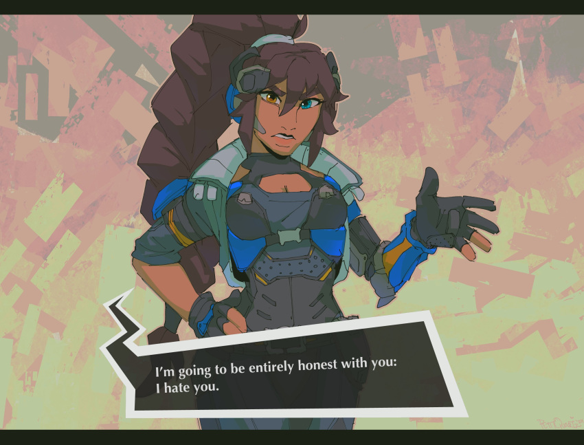 Safebooru - 1girl black bodysuit blue eyes bodysuit brown eyes brown ...